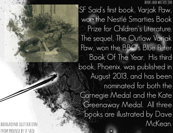 An interview with SF Said! | the bibliomaniac book blog